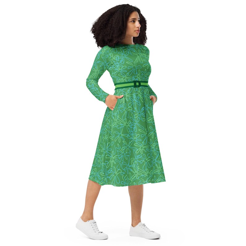 Green Dress With Flowers Disgust Cosplay Halloween Costume Pixar Inside ...