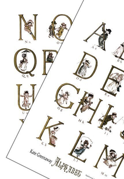 Alphabet-kate Greenaway digital Collage Print Sheets No189 - Etsy