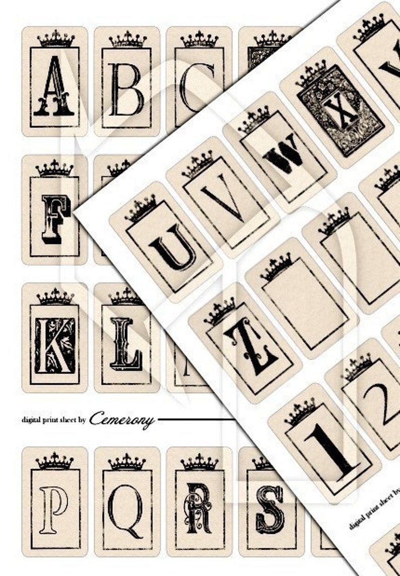 Alphabet Tags Digital Collage Print Sheet No61 - Etsy