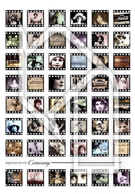 Filmstrip Digital Collage Print Sheet No77 - Etsy