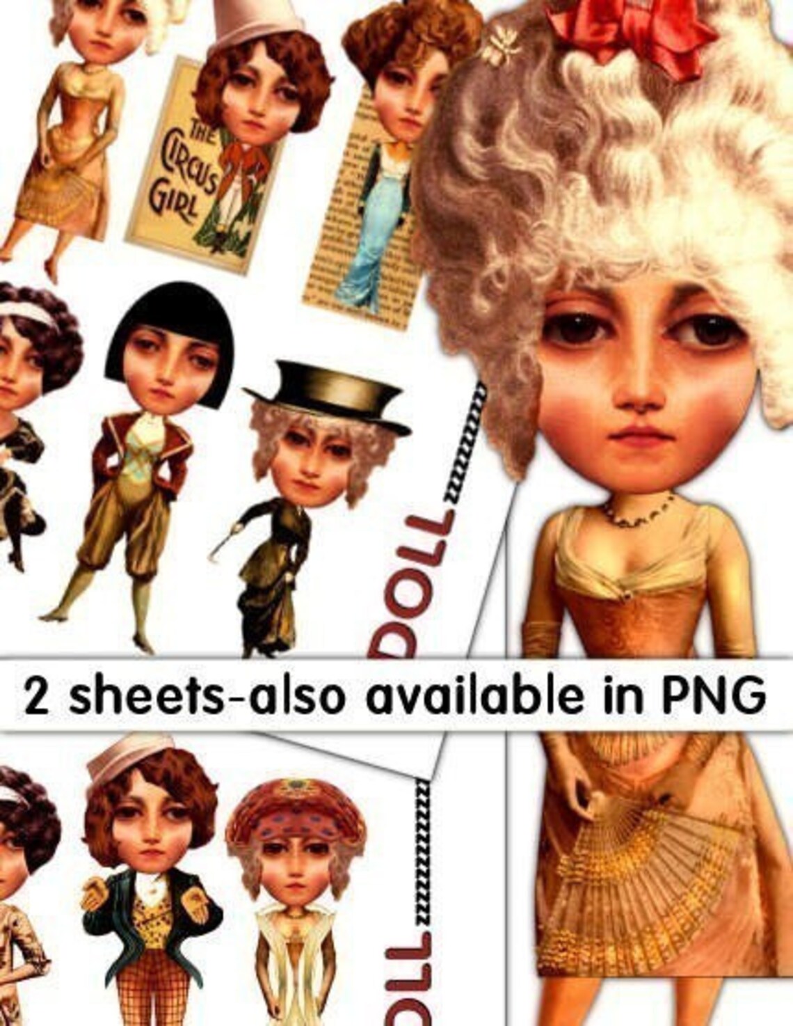 Paper Dolls Digital Collage Sheets No209 - Etsy