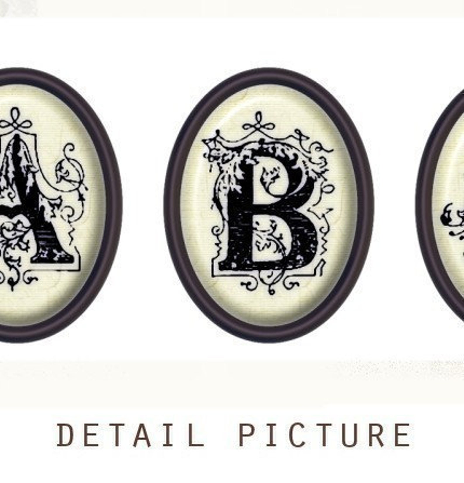 Alphabet on Porcelain Ovals Digital Collage Print Sheet No131 - Etsy