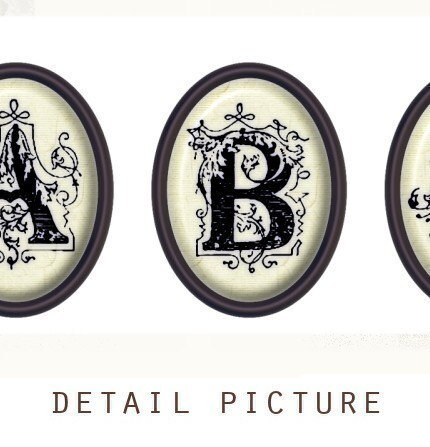 Alphabet on Porcelain Ovals Digital Collage Print Sheet No131 - Etsy