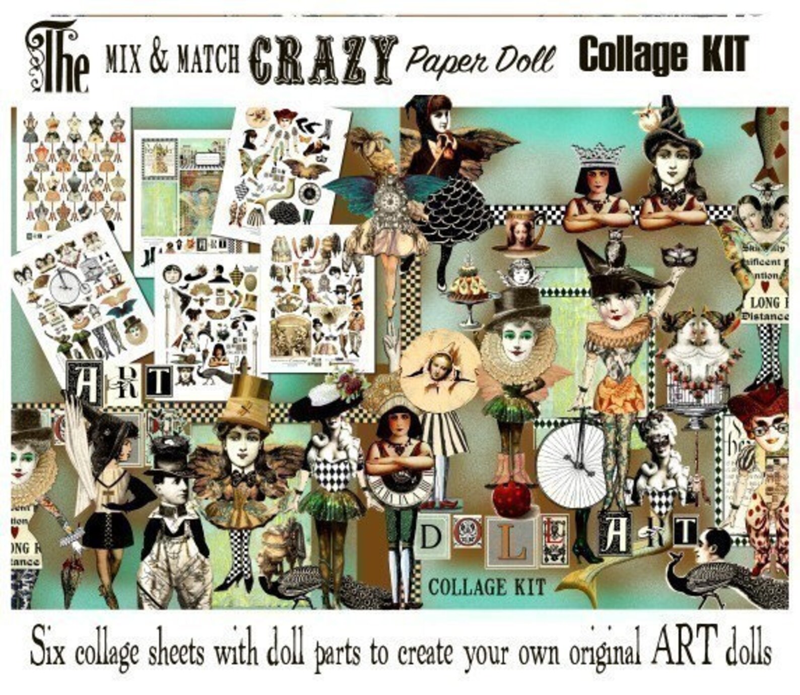 Paper Doll Kit Mix and Match Endless Vol.1 6 Digital Collage Print ...