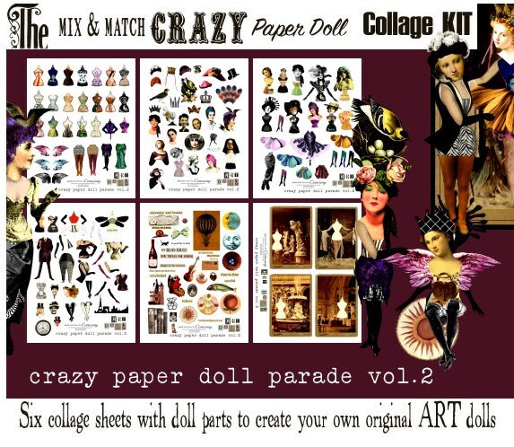 Paper Doll Kit Mix and Match Endless Vol.2 6 Digital Collage Print ...