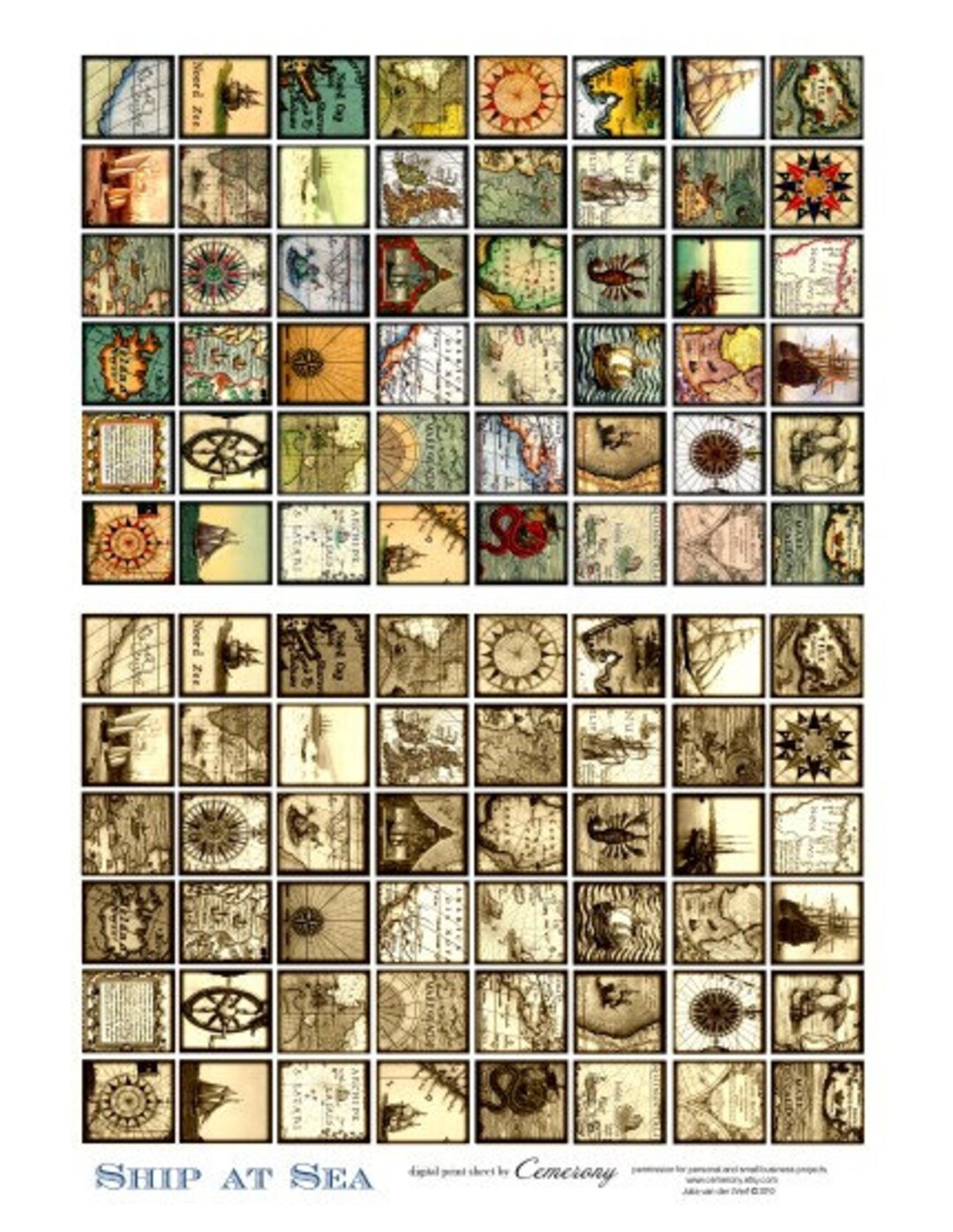 Ship at Sea Scrabble Size Digital Collage Print Sheet No225 - Etsy
