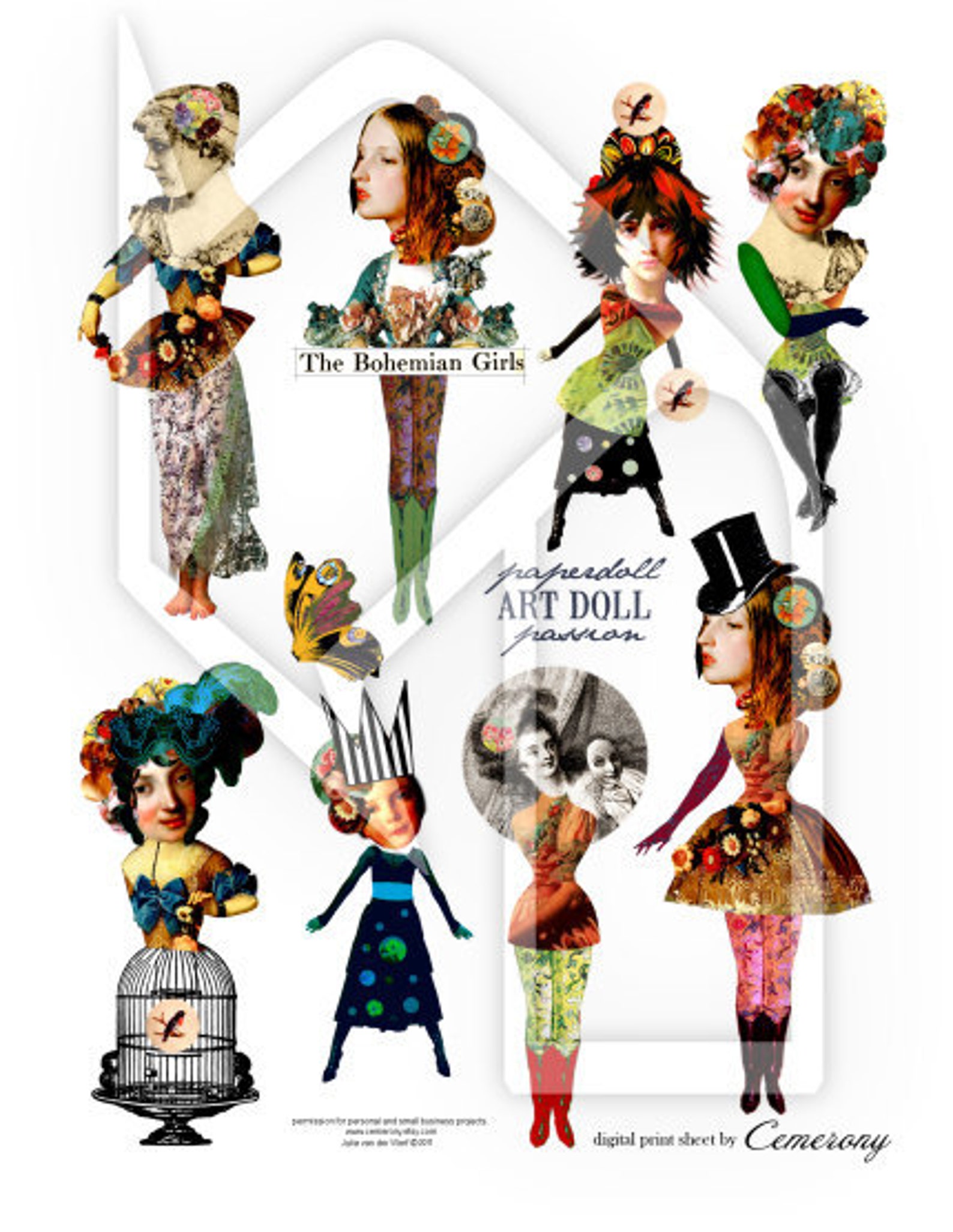 Paper Doll / Art Doll Passion Digital Collage Print Sheet - Etsy