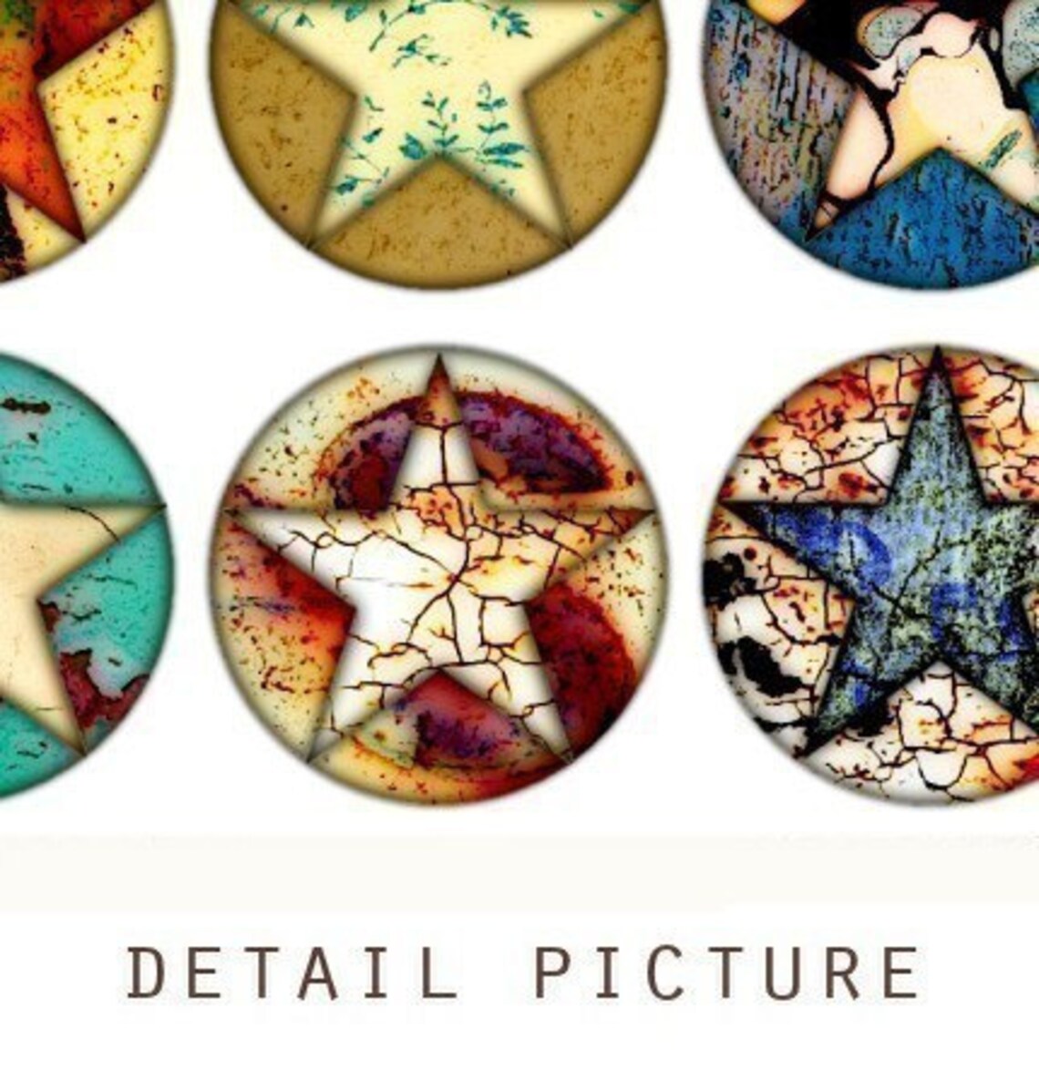 One Inch Stars Digital Collage Print Sheet No138 - Etsy