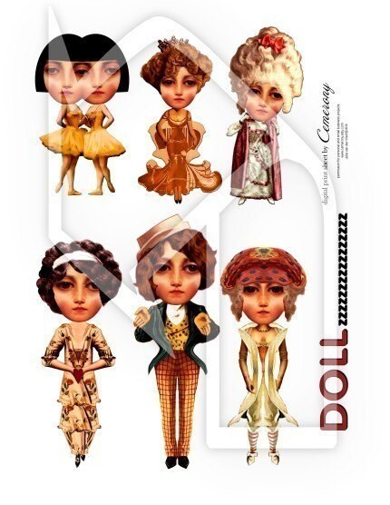 Paper Dolls Digital Collage Sheets No209 - Etsy