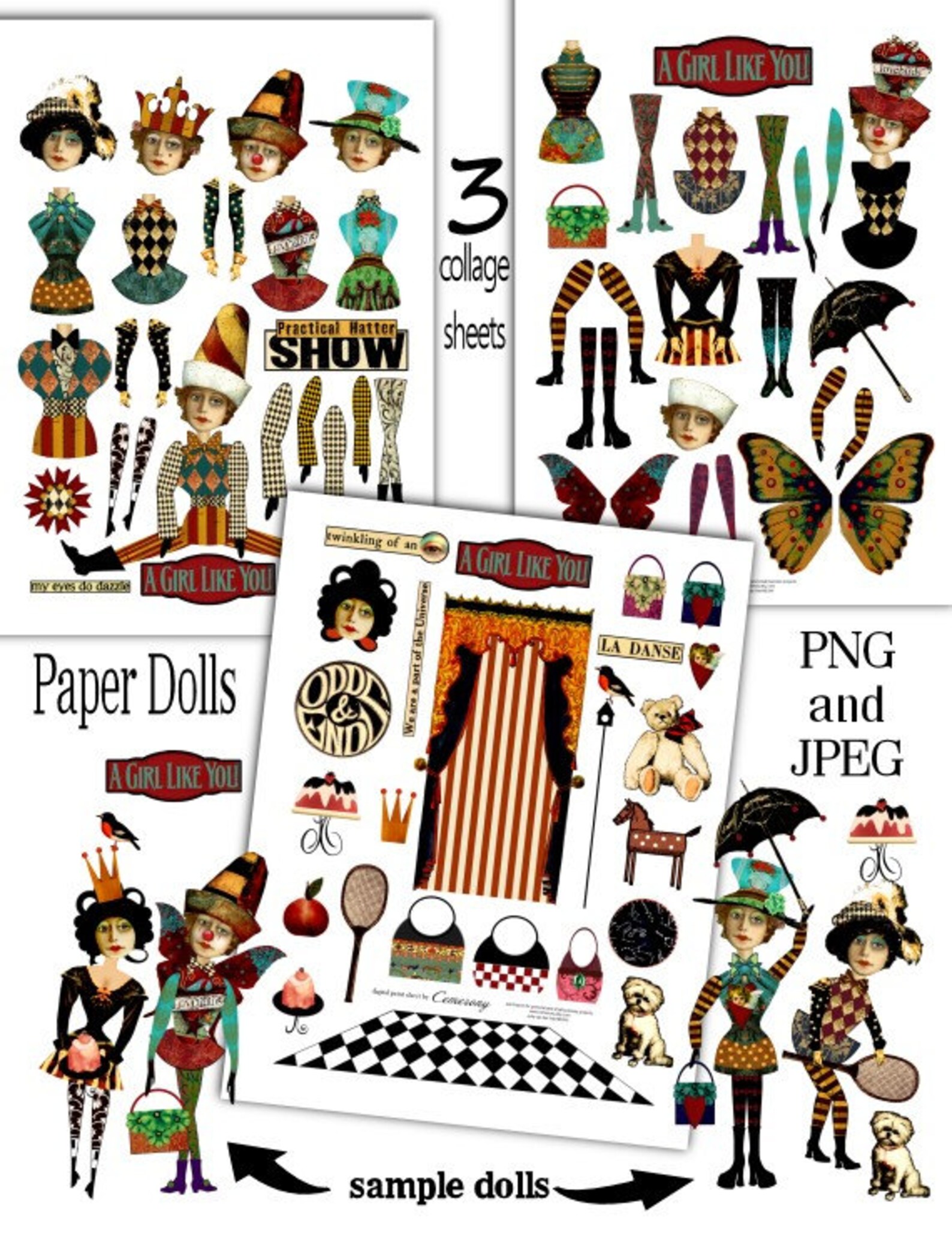 Paper Doll Fun Digital Collage Print Sheets No214 - Etsy