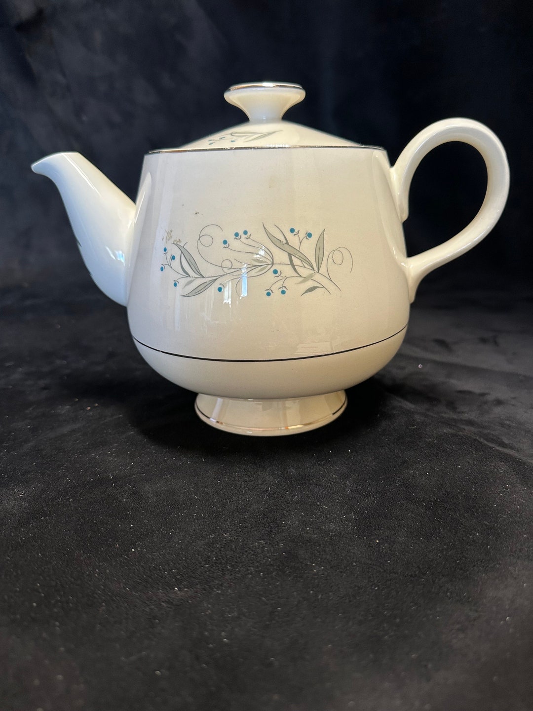 Vintage MCM Homer Laughlin Teapot With Floral Pattern - Etsy