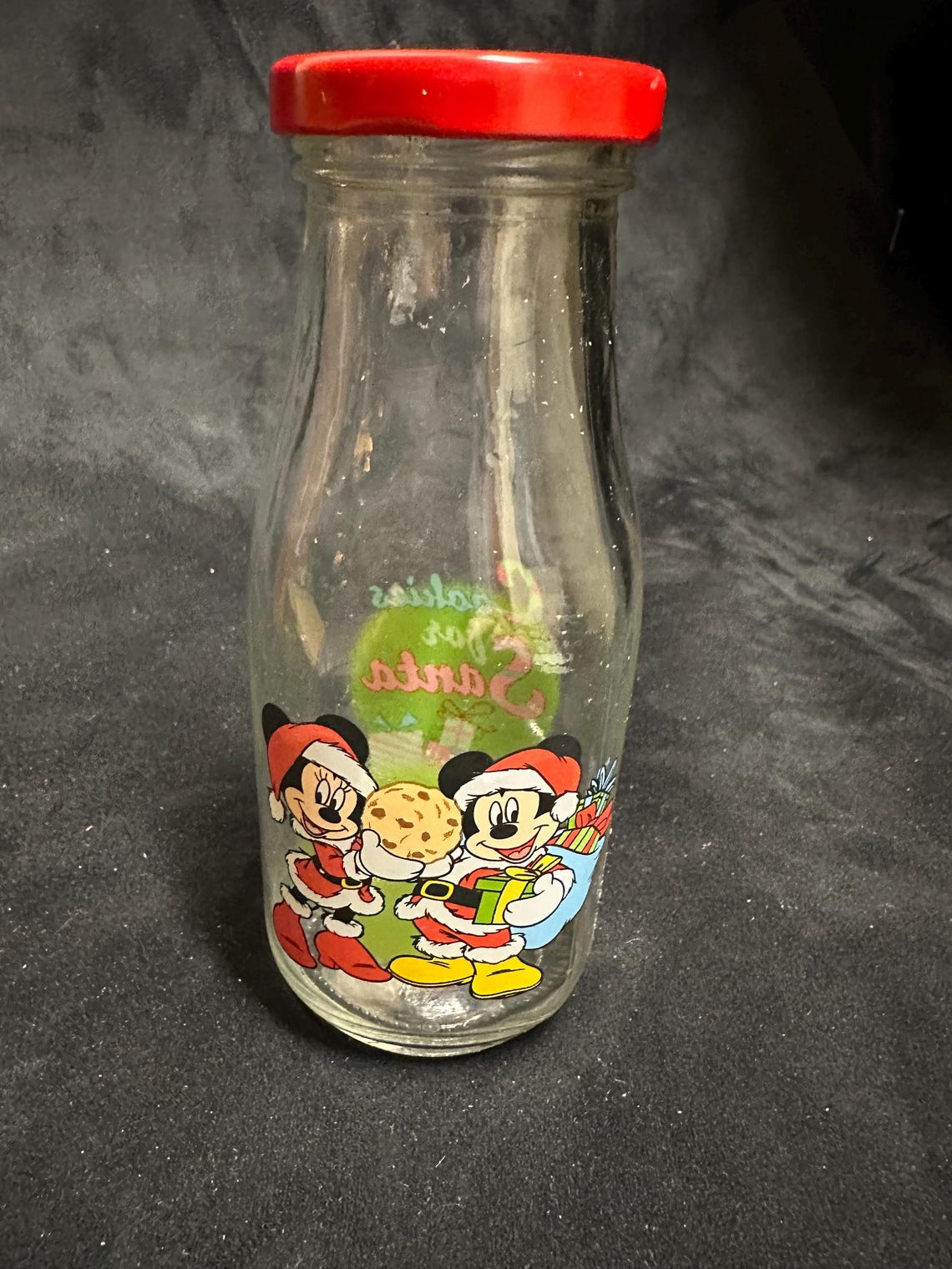 Vintage Mickey and Minnie Milk Glass “cookies for Santa” - Etsy