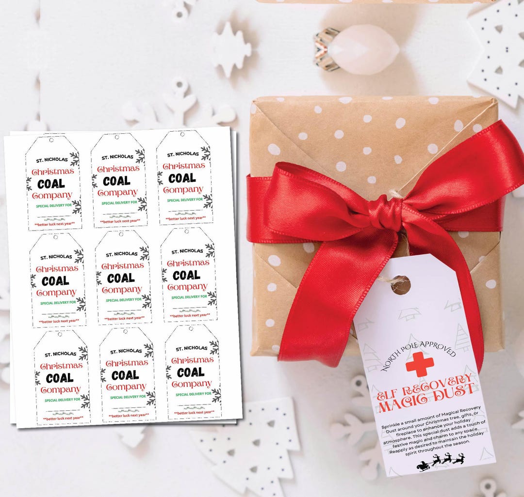 Printable Christmas Coal Gift Tag, Lump of Coal From the North Pole Tag ...