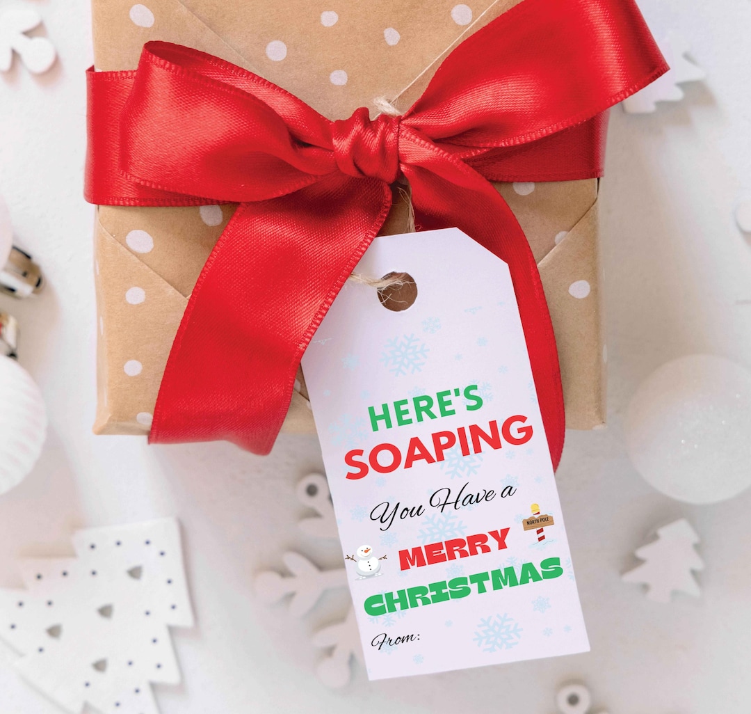 Here's Soaping You Have A Merry Christmas Tag, Printable Merry ...