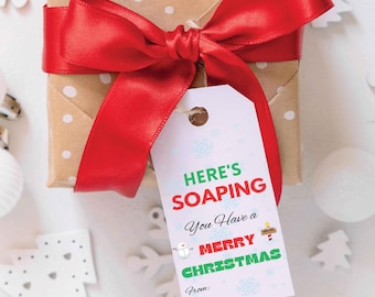 Here's Soaping You Have A Merry Christmas Tag, Printable Merry ...
