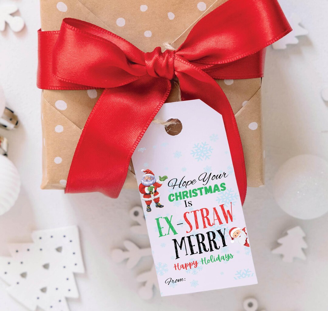 Hope Your Christmas is Ex-straw Merry Tag, Printable Merry Christmas ...