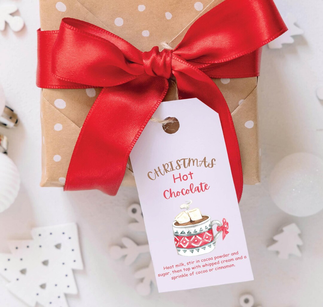 Christmas Hot Cocoa Gift Tag Printable, Xma Party Favor Tags, A Hot ...