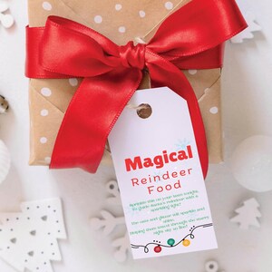Printable Magic Reindeer Food Label Tag, Reindeer Food Label, Christmas ...