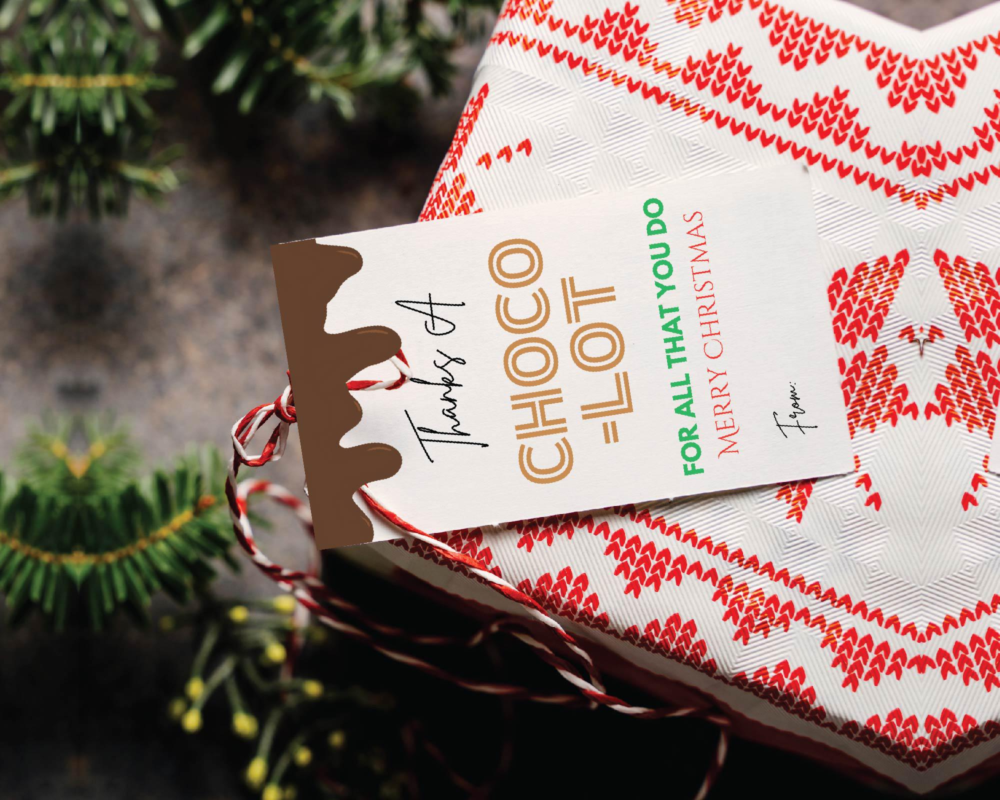 Chocolate Gift Tag Template, Printable Chocolate Favor Tag, Printable ...