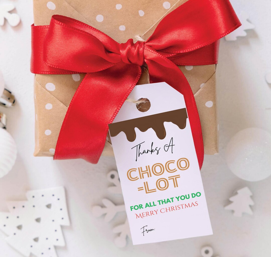 Chocolate Gift Tag Template, Printable Chocolate Favor Tag, Printable ...
