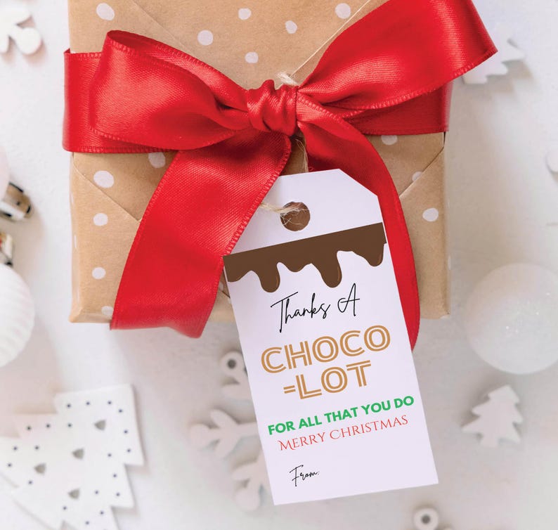 Chocolate Gift Tag Template, Printable Chocolate Favor Tag, Printable ...
