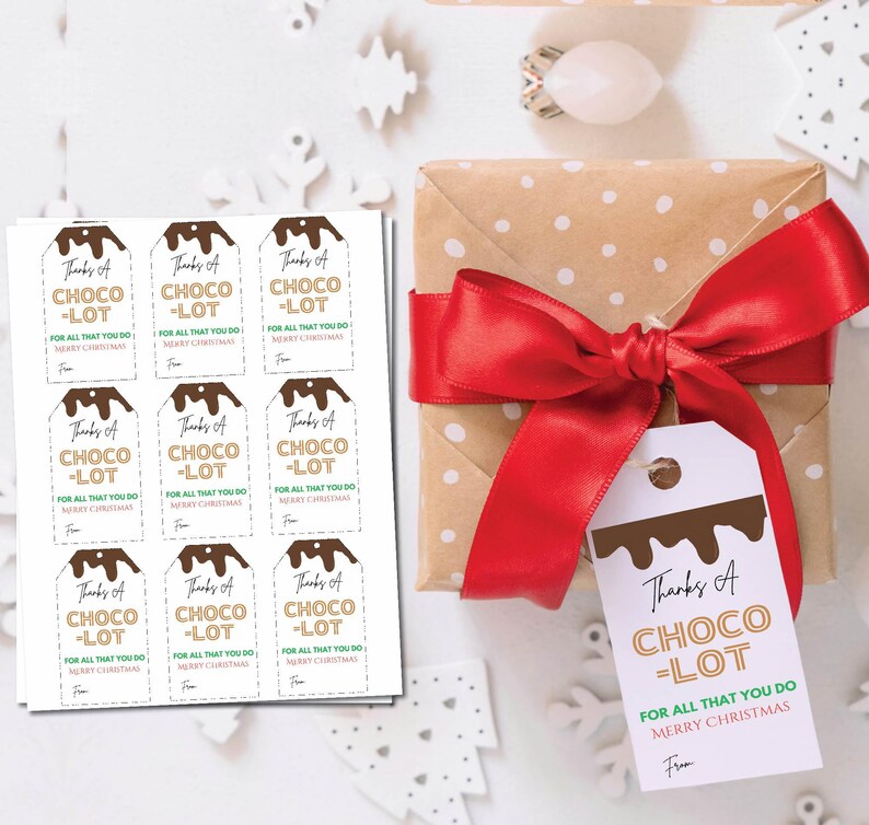 Chocolate Gift Tag Template, Printable Chocolate Favor Tag, Printable ...