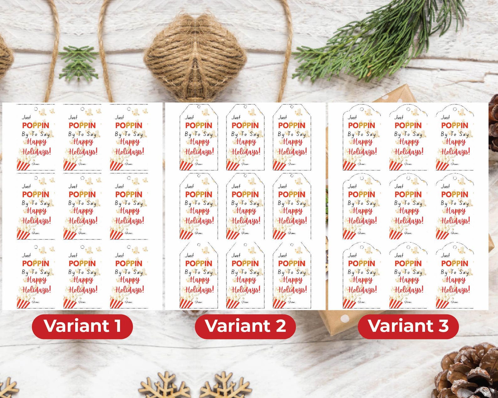 Poppin by to Wish You a Merry Christmas, Happy New Year Holiday Gift ...