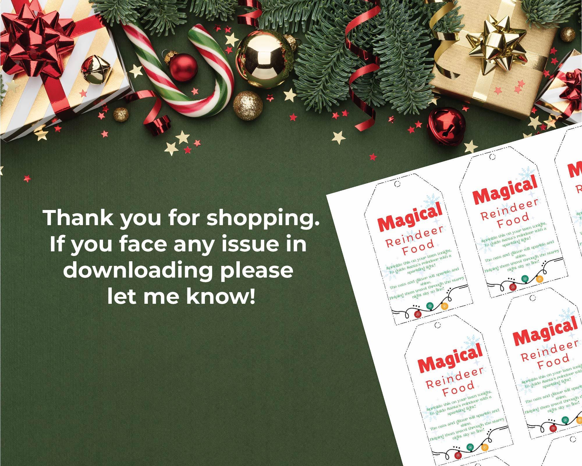 Printable Magic Reindeer Food Label Tag, Reindeer Food Label, Christmas ...