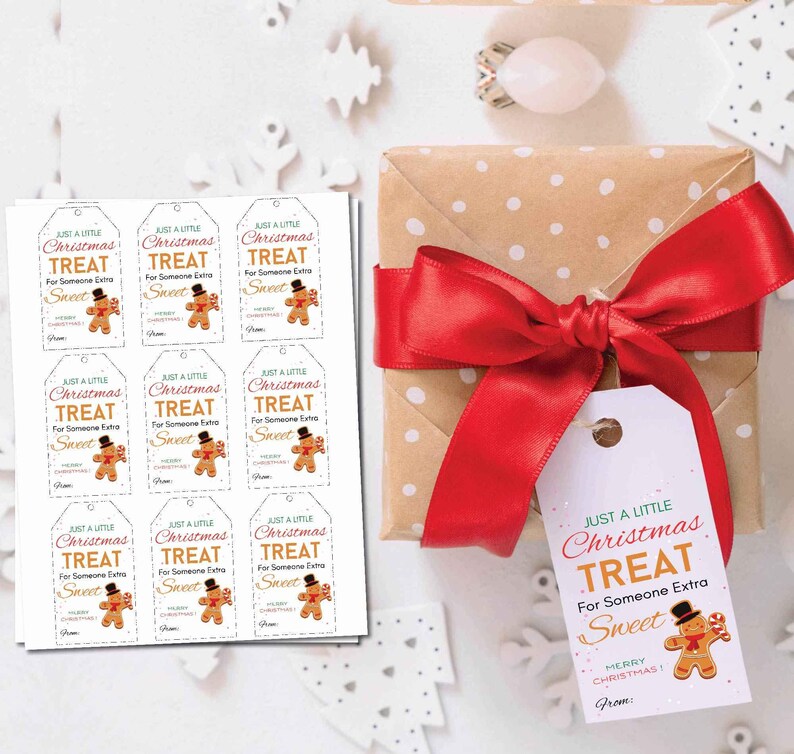 Printable Gingerbread Man Gift Tag, for Someone Sweet Favor Tag, Winter ...