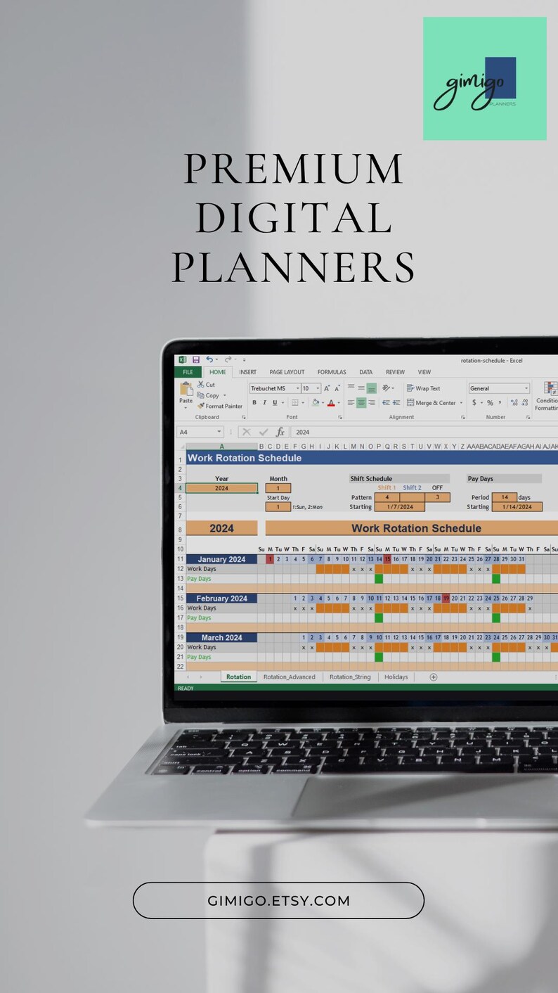 Automated Employee Shift Rotation Scheduler | Excel Template for Hourly ...