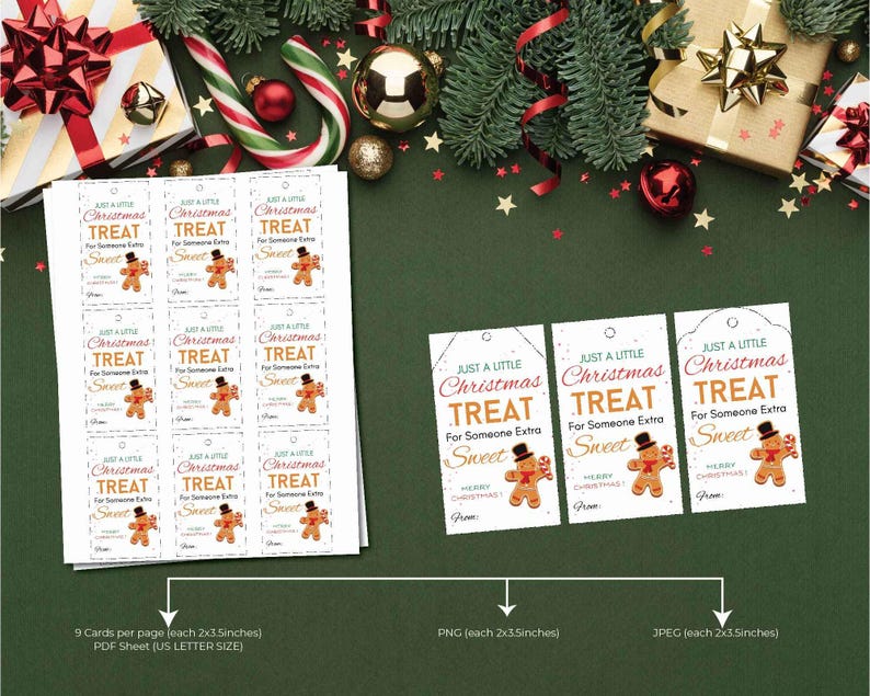 Printable Gingerbread Man Gift Tag, for Someone Sweet Favor Tag, Winter ...