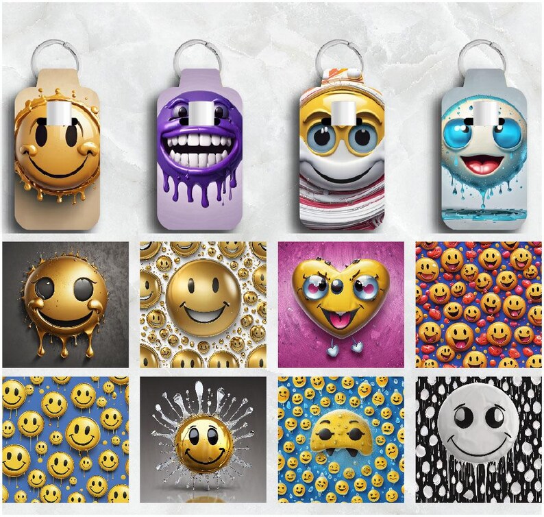 335+ Lip Balm Emoji Wrap, Emoji Face Lip Balm Holder Wrap, Retro Smiley ...