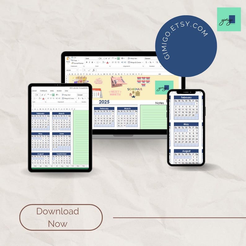 Customizable Monthly Calendar | Undated Task Planner | Editable Google ...