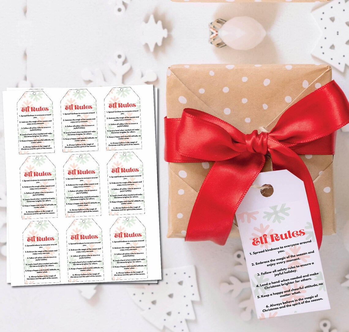 Elf Rules Printable, Christmas Party, Christmas Elf Magic Rules, Elf ...