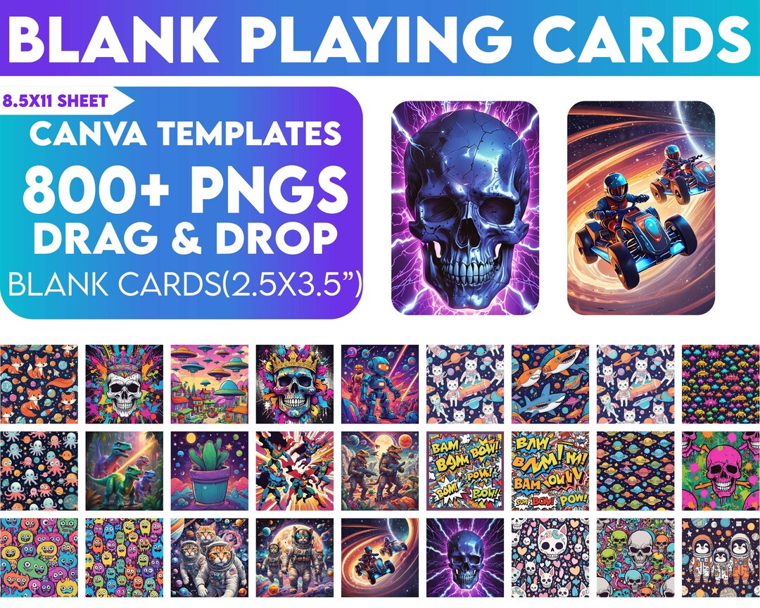 Blank Playing Card Template, Printable Trading Card Template,diy ...