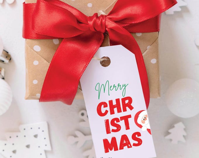 Christmas Gift Tag Printable, Printable Christmas Gift Tag, Holiday ...
