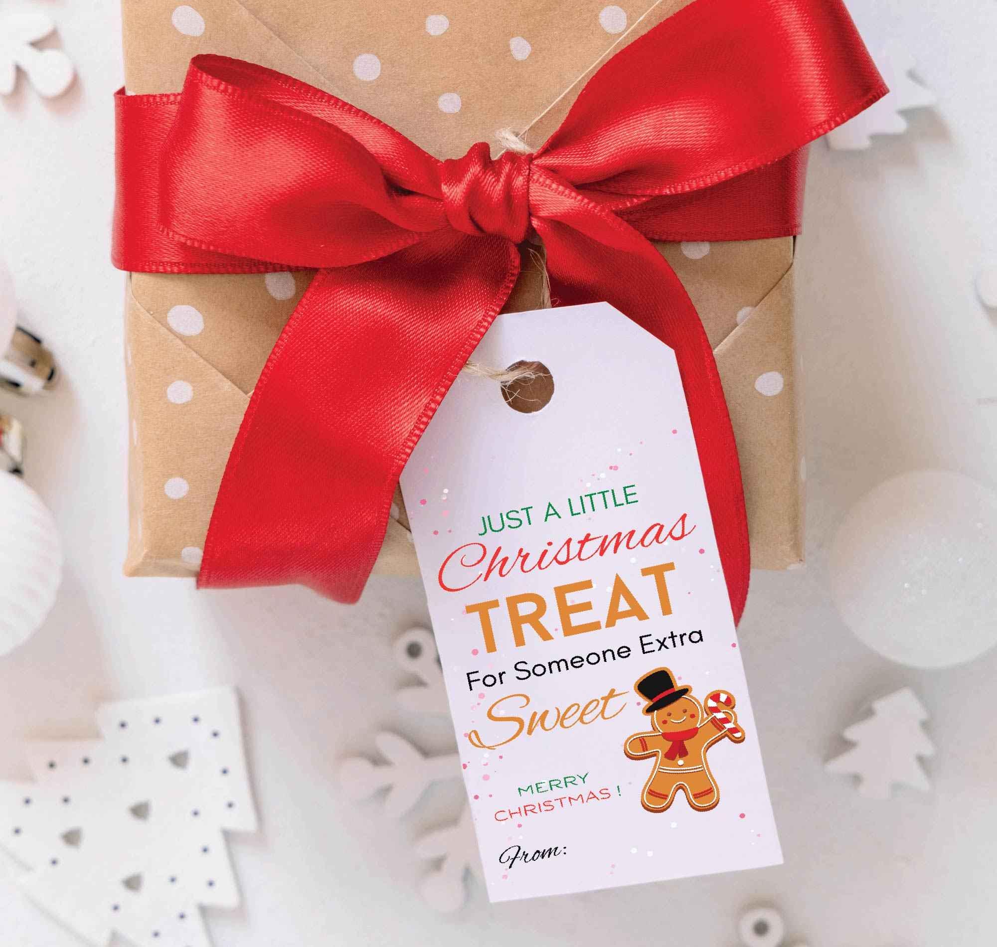 Printable Gingerbread Man Gift Tag, for Someone Sweet Favor Tag, Winter ...