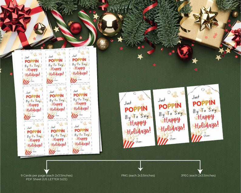 Poppin by to Wish You a Merry Christmas, Happy New Year Holiday Gift ...