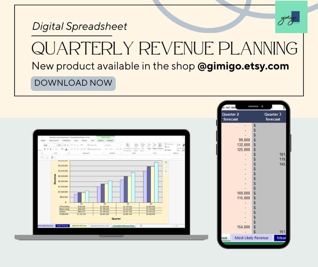 Quarterly Revenue Planning & Forecasting Excel Template | Financial ...