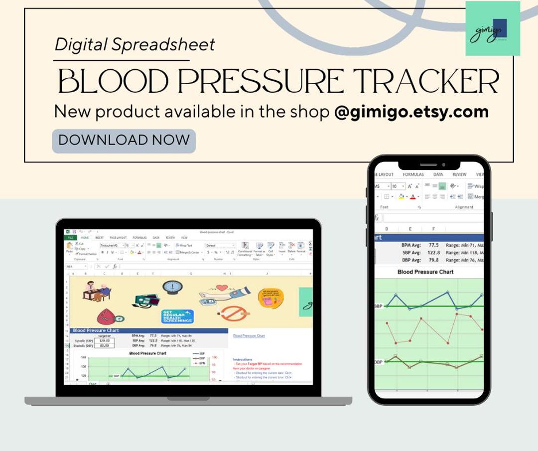 Track Your Blood Pressure | Systolic and Diastolic Logs | Heart Rate ...