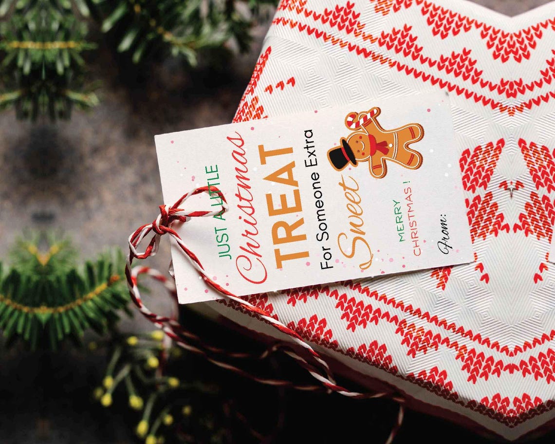 Printable Gingerbread Man Gift Tag, for Someone Sweet Favor Tag, Winter ...
