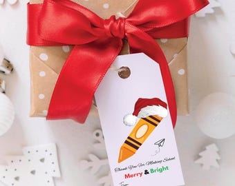 Printable School Christmas Gift Tag, Thank You for Making School Merry ...