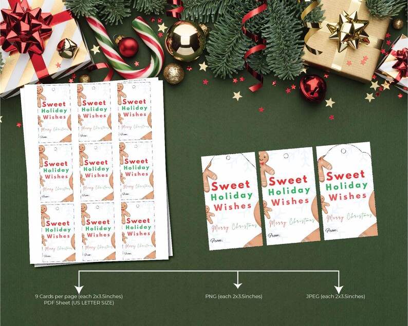 Printable Sweet Wishes Gift Tag, Sweet Holiday Wishes Gift Tag ...