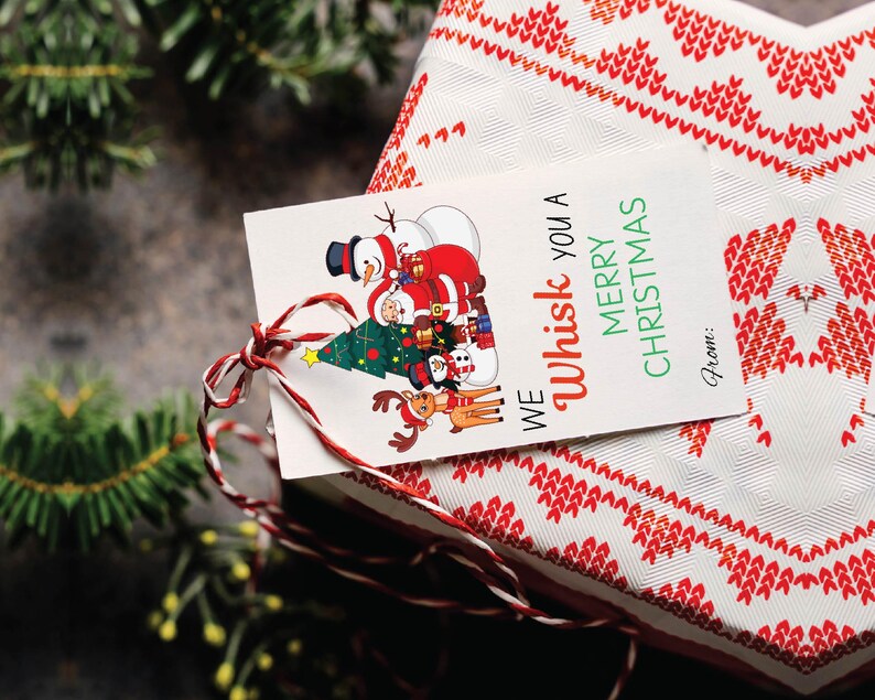 We Whisk You A Merry Christmas Tag, Christmas Favor Tags, Christmas ...
