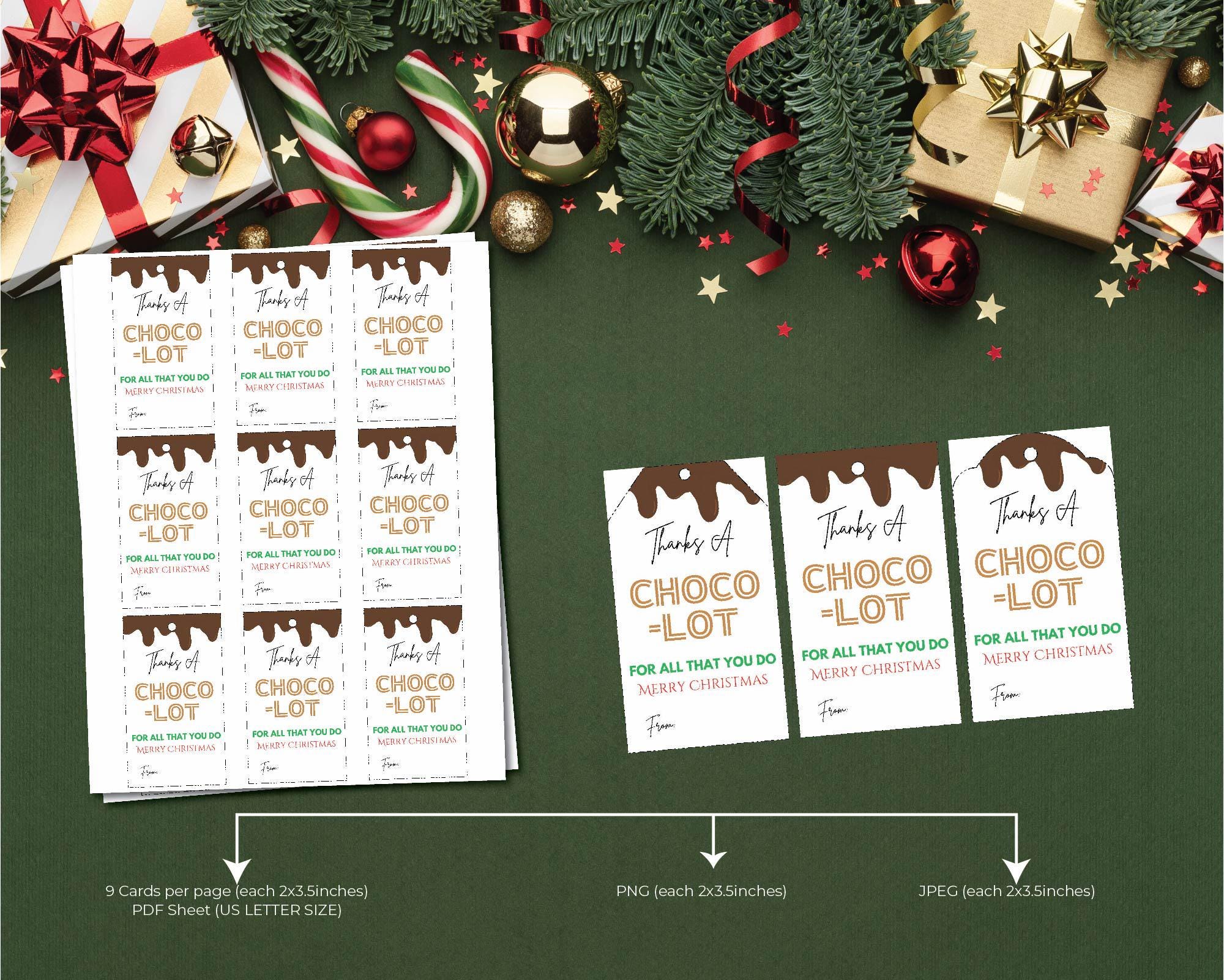 Chocolate Gift Tag Template, Printable Chocolate Favor Tag, Printable ...