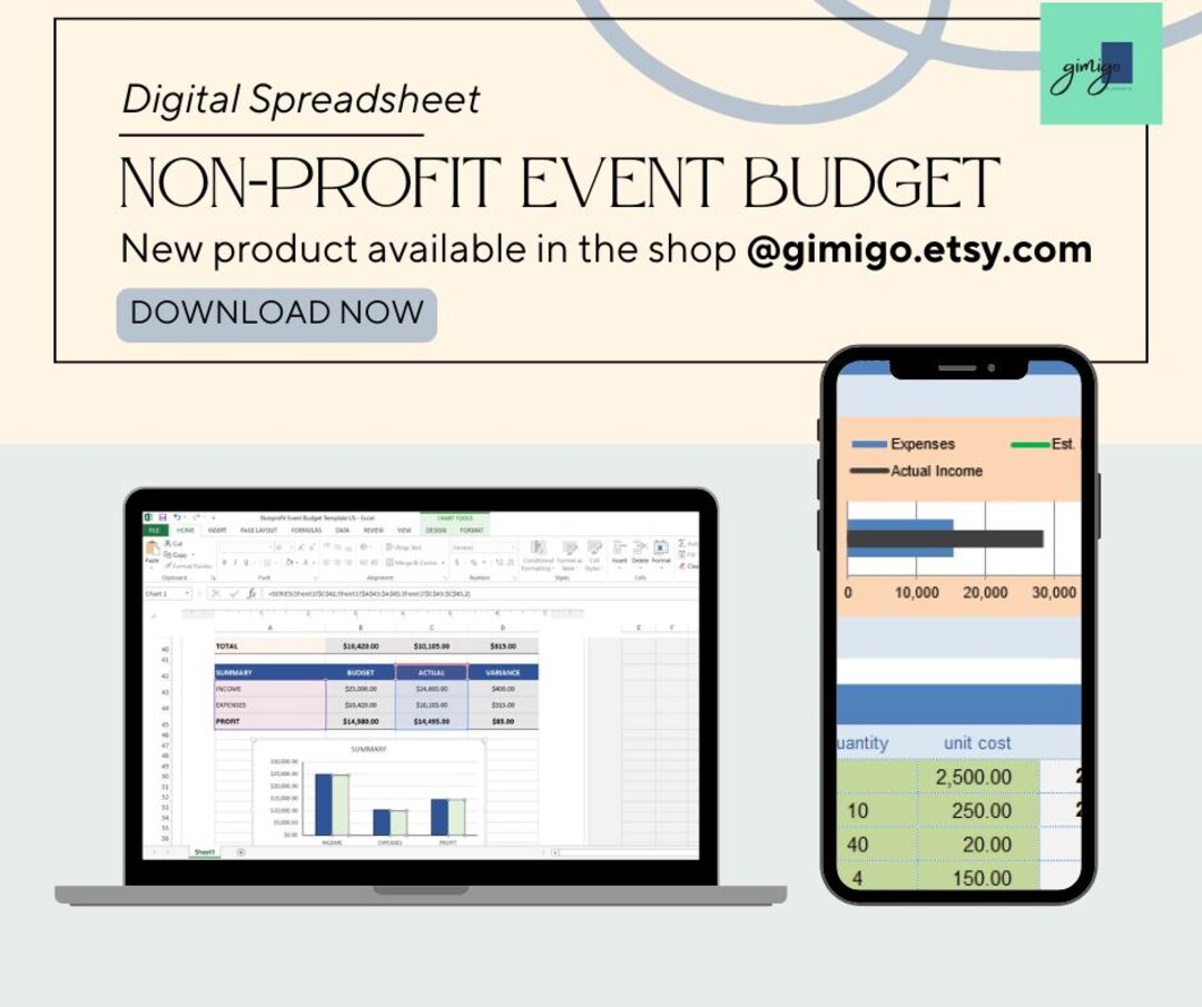 Non-profit Event Budget Planner | Professional Event Template | Instant ...