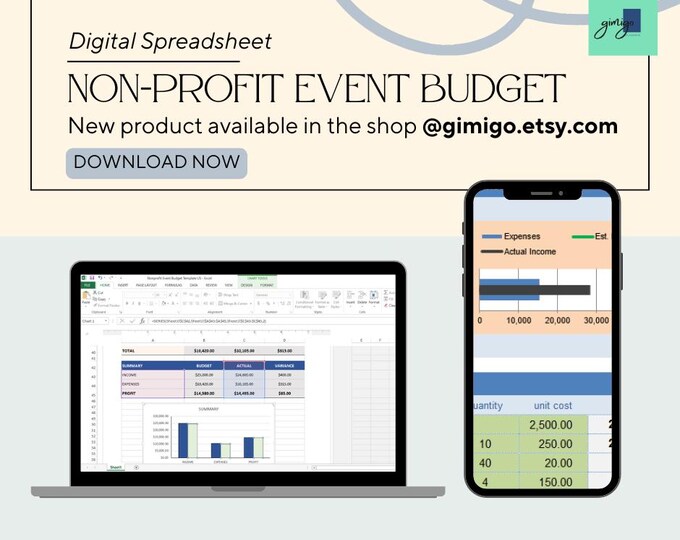 Non-profit Event Budget Planner | Professional Event Template | Instant ...
