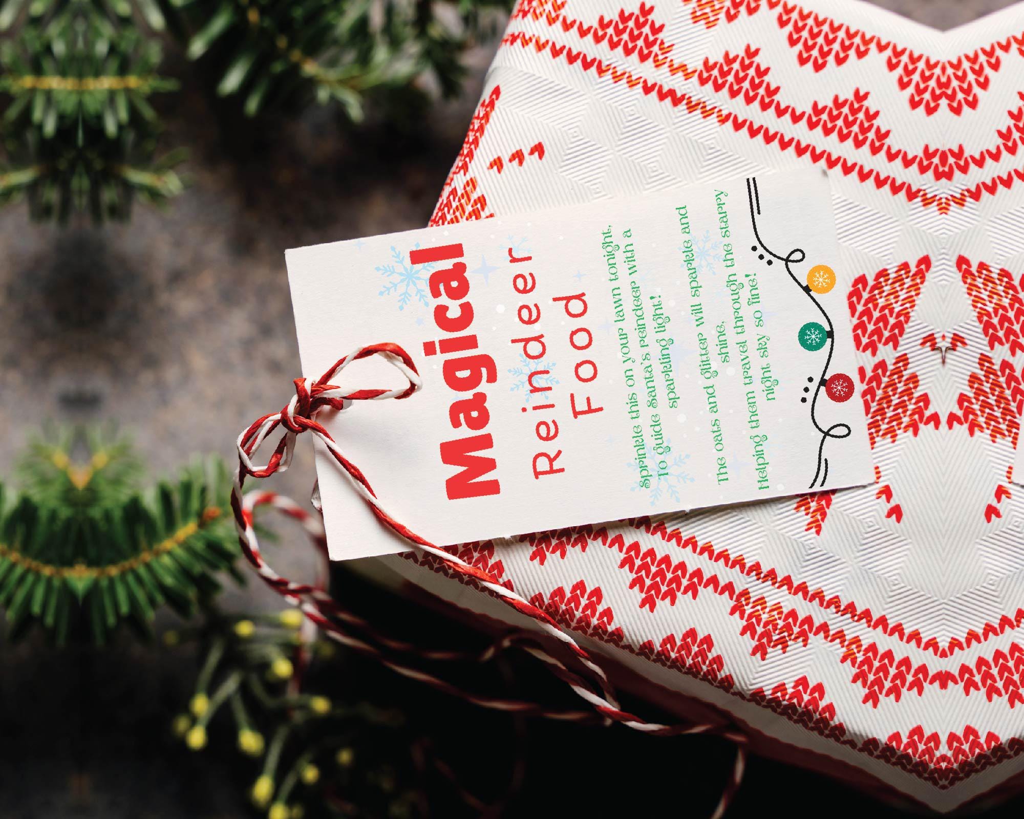 Printable Magic Reindeer Food Label Tag, Reindeer Food Label, Christmas ...