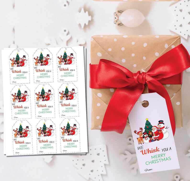 We Whisk You A Merry Christmas Tag, Christmas Favor Tags, Christmas ...