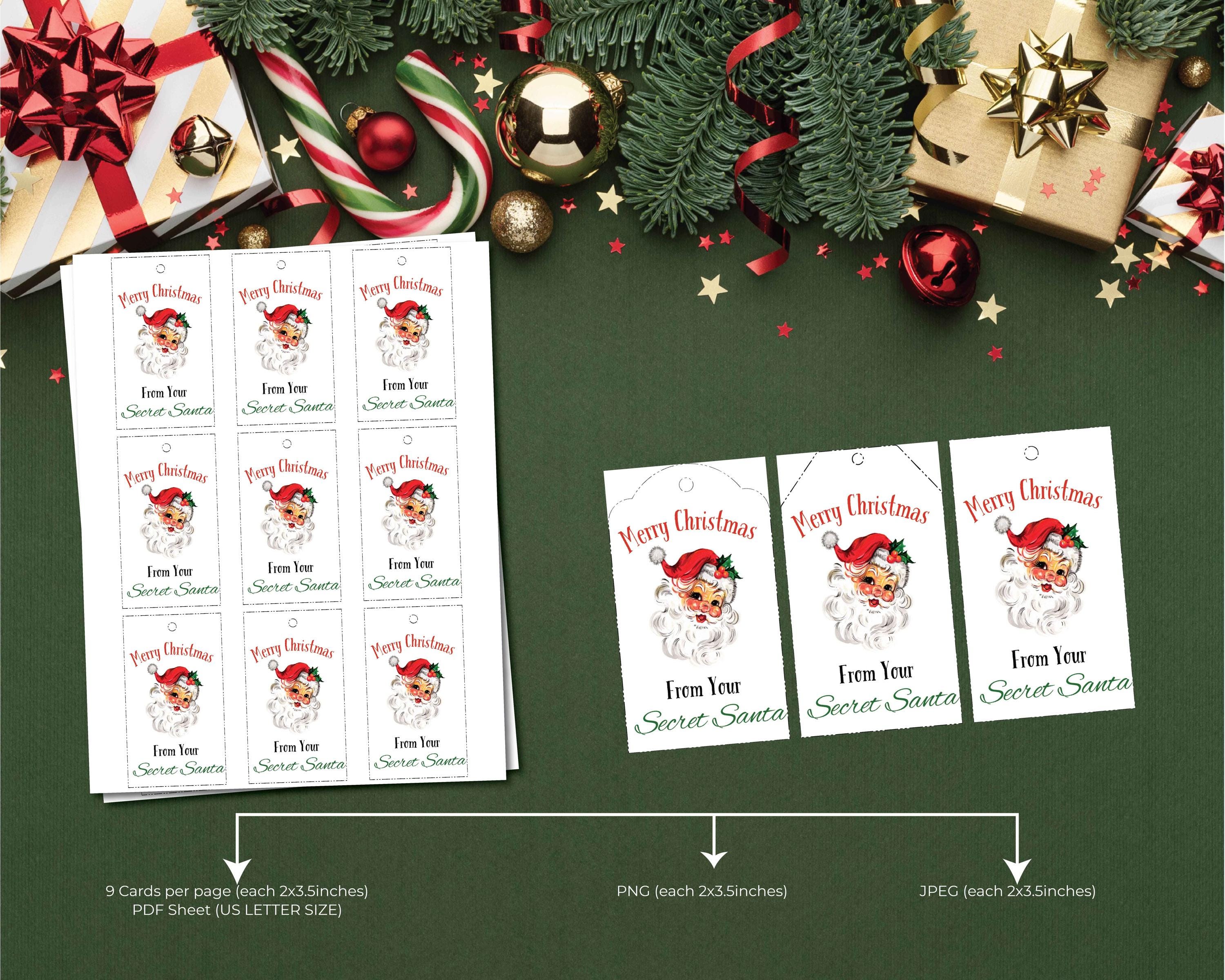 SECRET SANTA Tags-printable Christmas, Secret Santa Claus Special ...